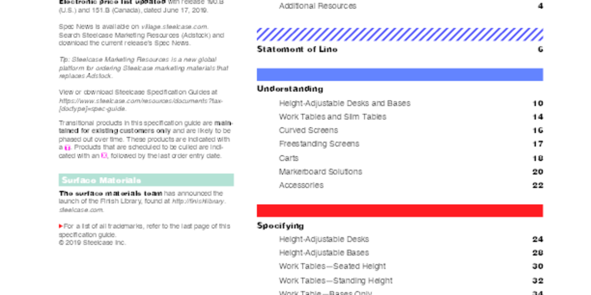 Steelcase Flex Collection Specification Guide - Steelcase