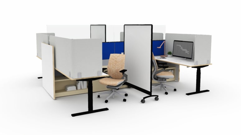 Office Social Distancing Panels & Desk Dividers | Steelcase