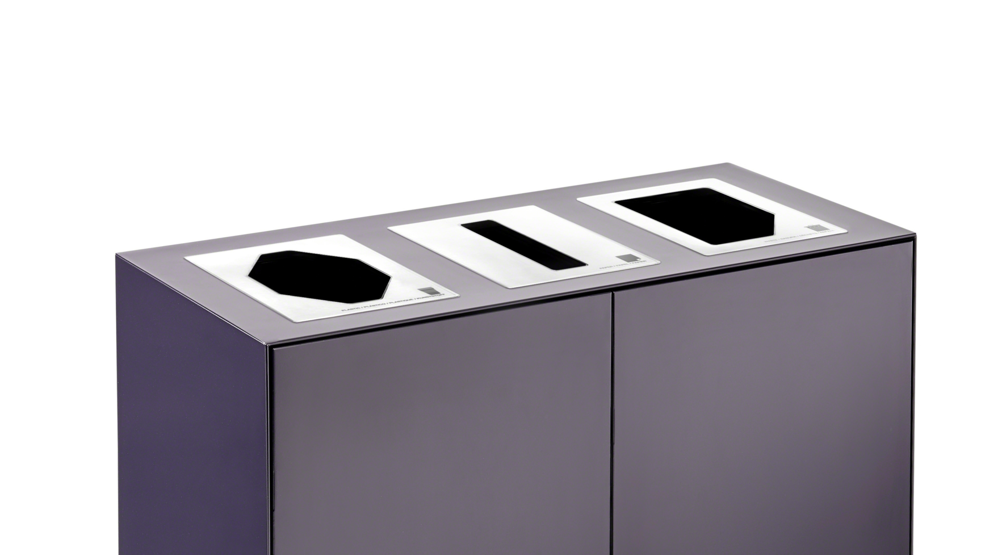 Volum Art Office Recycling Station & 3-Part Bin - Steelcase