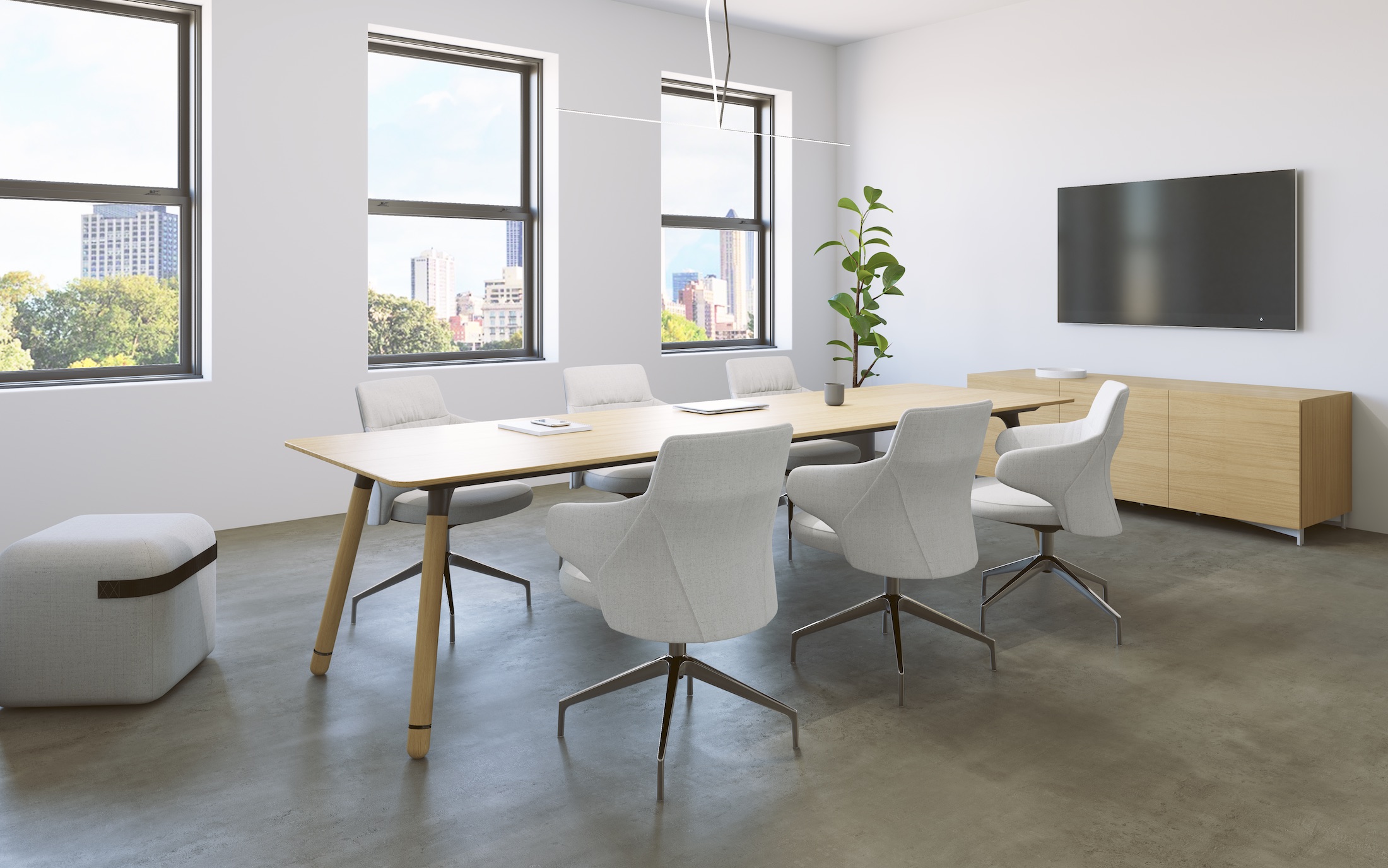 Potrero415 Light Standing Height Meeting Table | Steelcase